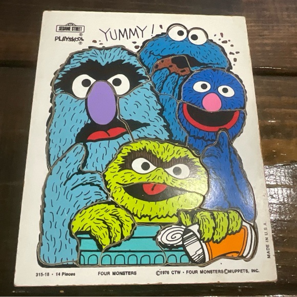 Playskool | Toys | Vintage 976 Sesame Street Playskool Four Monsters ...
